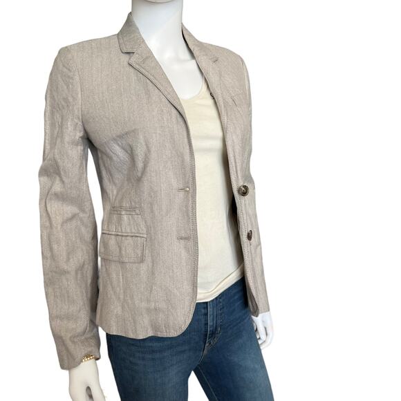 J. Crew | Jackets & Coats | J Crew Taupe Tan Herringbone Schoolboy Fall ...